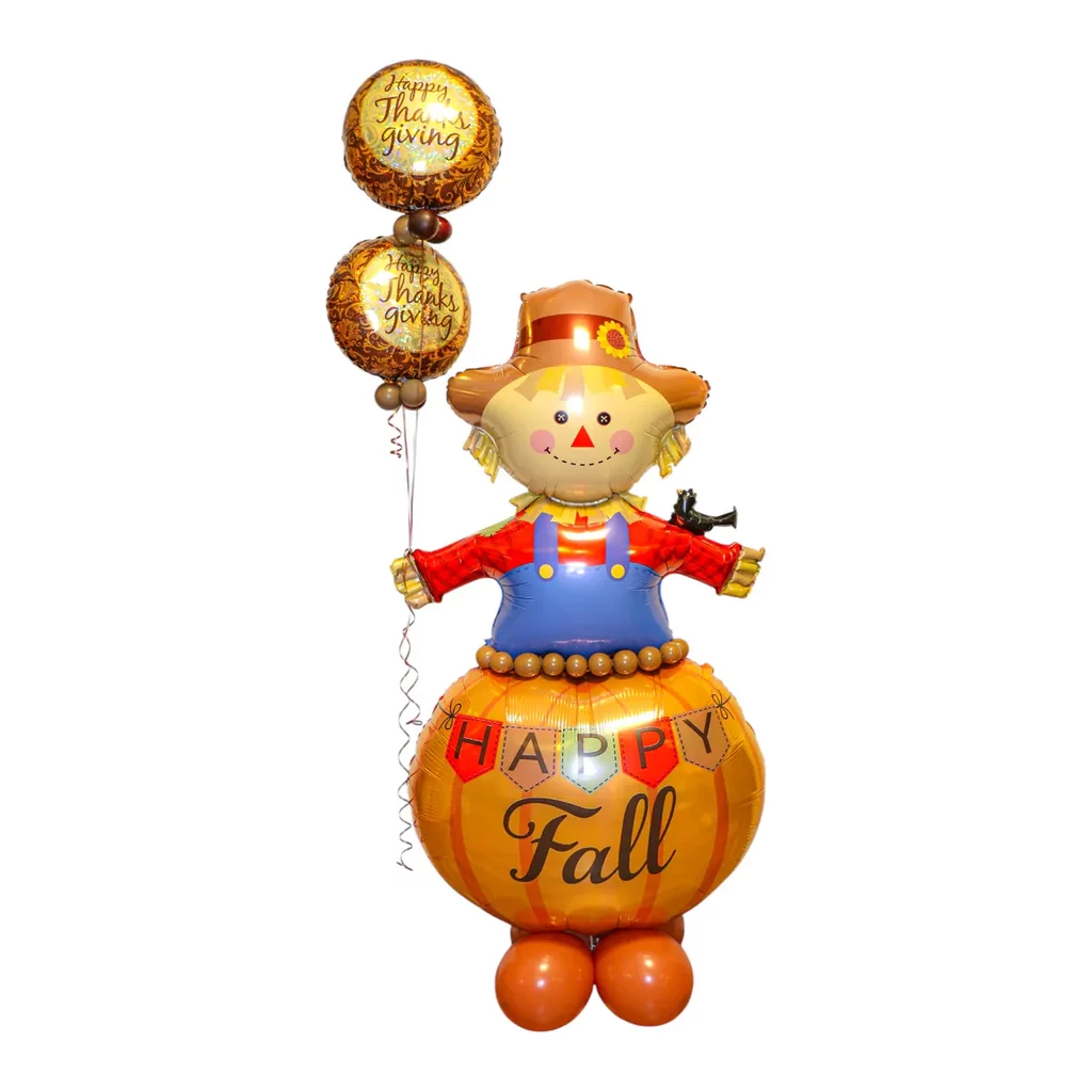 Happy Fall Scarecrow Sculptures - Sparky's Balloons